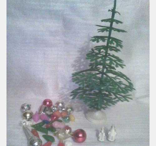 Мини елка СССР с новогодними игрушками
