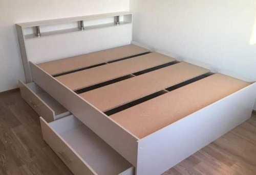 Кровать Саломея с ящиками 1,6 м белая
