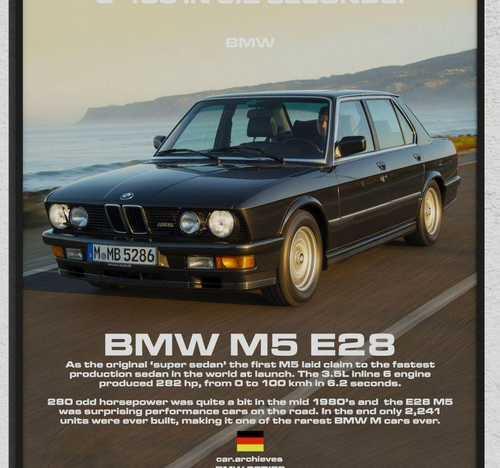 Постер с BMW M5 E28