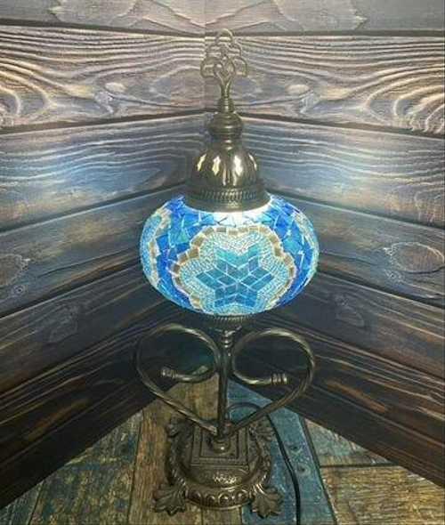 Турецкий светильник настольный с цветной мозаикой