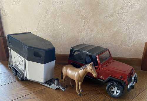 Bruder Jeep с прицепом