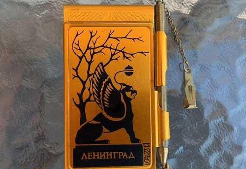Сувенирный блокнот с ручкой СССР металл