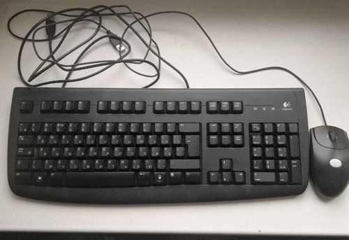 Клавиатура и мышь logitech проводные