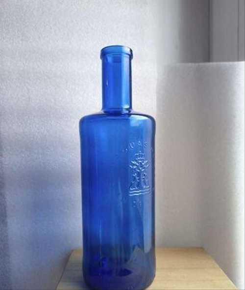 Бутылка, бутыль, банка стекло сине-голубое