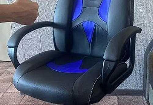 Кресло игровое Zombie 8 черный/синий эко.кожа