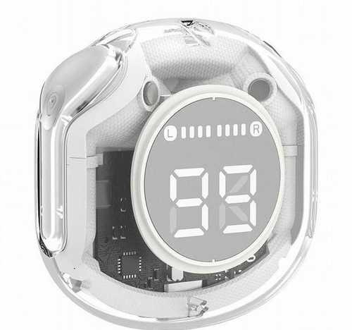 Беспроводные наушники Axxa AB-04, LED, BT 5.3, 250 мАч, белый