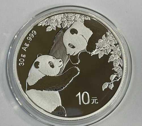 Китай 10 юаней 2023г Панда Серебро 999