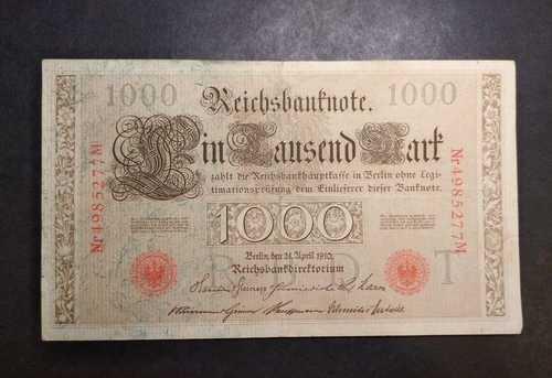 Германская Империя. 1000 марок. 1910 год. Красные