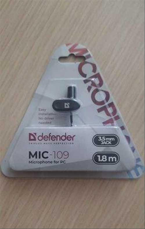 Микрофон defender MIC-109 на прищепке, 1,8 м