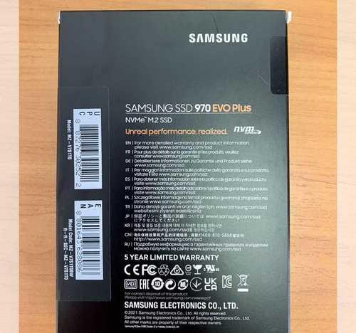 Новый SSD Samsung 970 EVO Plus 1тб, M.2