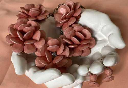 Комплект украшений ожерелье серьги