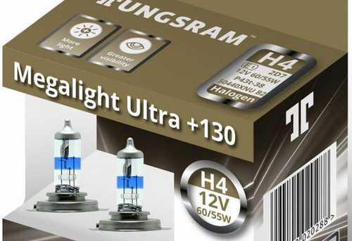 Лампа tungsram H4 12V Megalight Ultra +130 W60/55