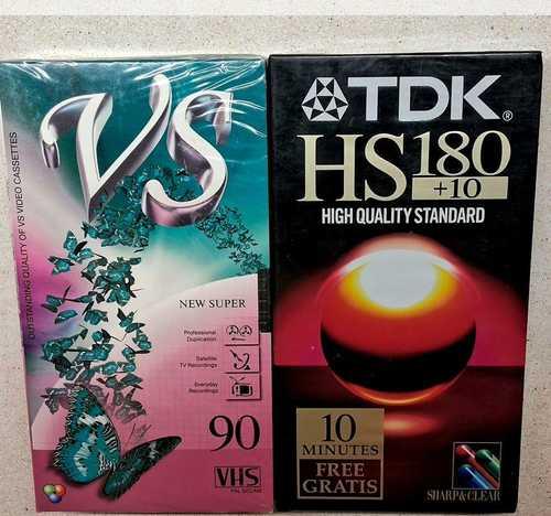 Видеокассеты vhs TDK HS180 VS 90 новые