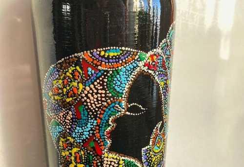 Уникальная бутылка с ручной точечной росписью