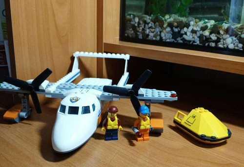 Lego city спасательный самолёт береговой охраны