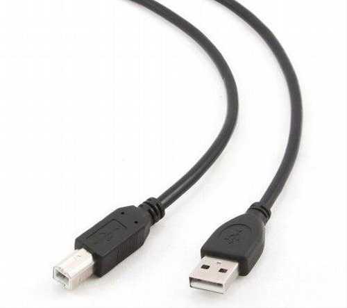 Кабель USB2.0 AM/BM (экран) 3м, Cablexpert черный