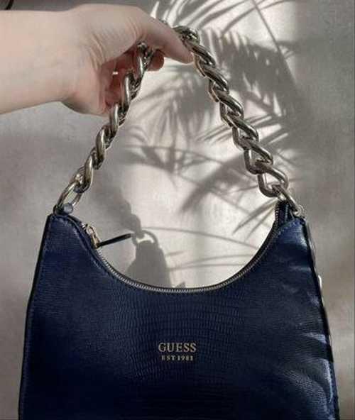 Оригинальная синяя сумка Guess