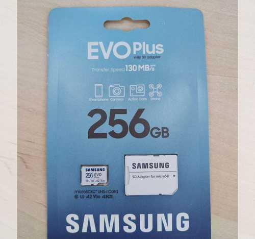 Карта памяти 256Gb microsdxc U3 Samsung EVO Plus