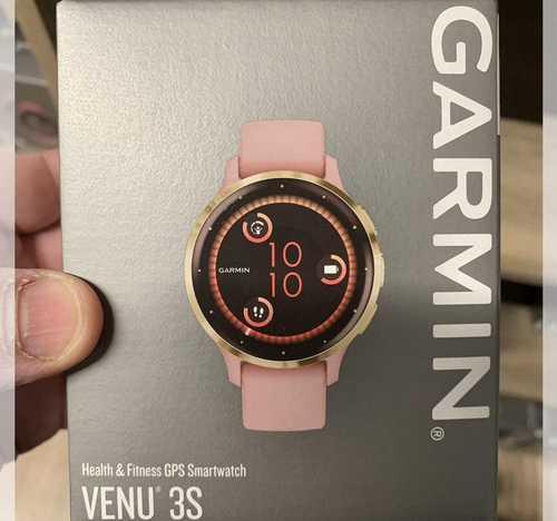 Garmin venu 3S розовые с золотистым безелем