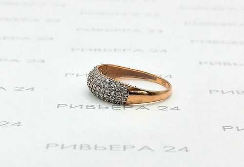 Золотое кольцо с фианитами 585 пробы 1.62 грамм