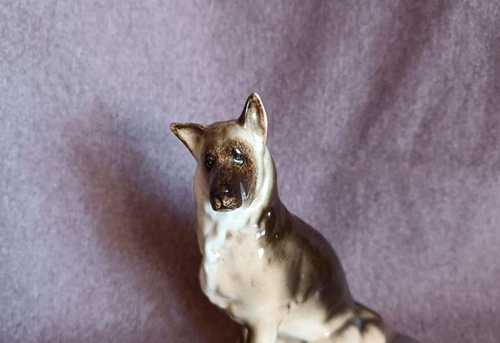 Фарфоровая статуэтка собака пес овчарка