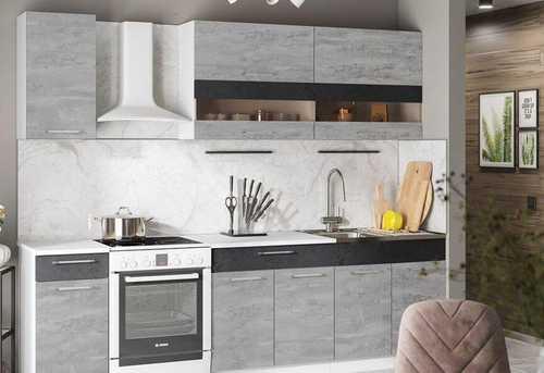 Кухонный гарнитур Маша 2000 бетонный-каменный угол