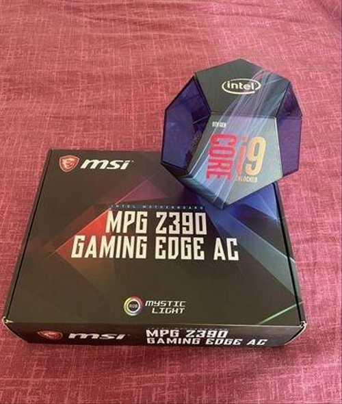 Комплект i9 9900k(скальп) +Msi z390 egde ac wi-fi