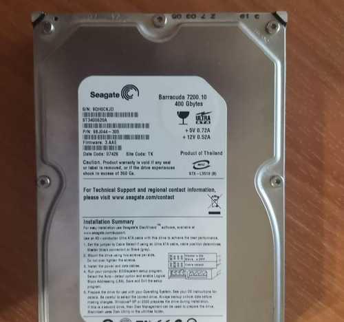 Жесткий диск Seagate,3.5 /400 гб, IDE