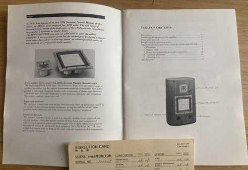 Оригинальный мануал Sony Esprit APM-6 Monitor