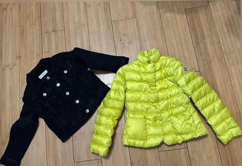 Куртка Moncler и джинсовка Mango, 3/4 года