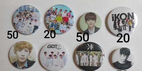 Значки K-POP ikon, exo, seventeen, GOT7