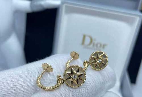 Золотые серьги Dior