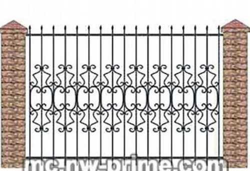 Кованый металлический забор - «Прайм-мк-223975»