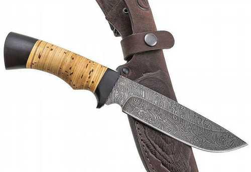 41265 Нож Лорд, дамасская сталь, береста, граб