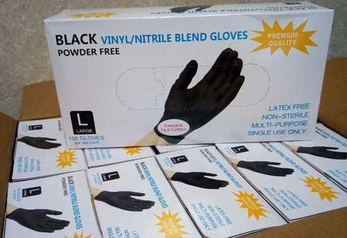 Перчатки нитриловые чёрные Wally plastic р-р L, S