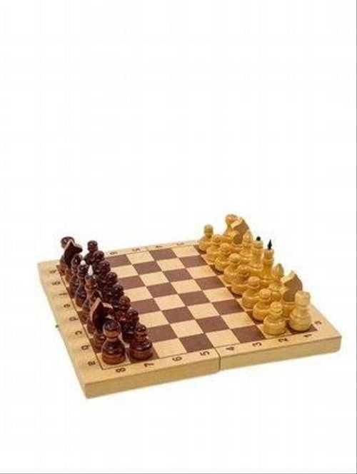 Шахматы обиходные в деревянной доске арт 43247