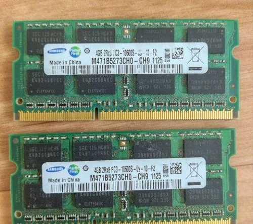 Samsung 4 гб DDR3 1333 мгц 2 шт