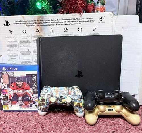 Sony PlayStation 4, 500 ГБ, 3 геймпада