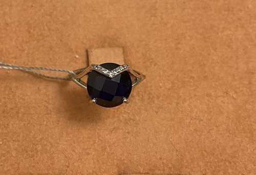 Серебряное женское кольцо с сапфиром