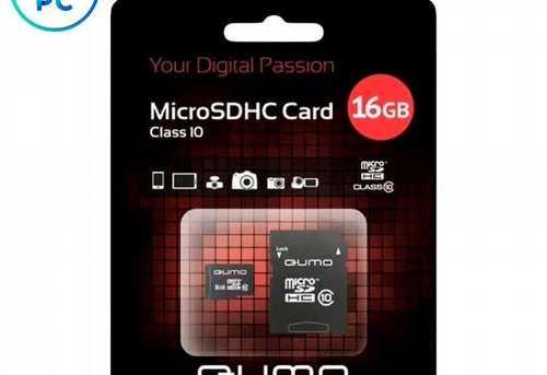 Флеш карта microSD 16GB qumo (SD адаптер)