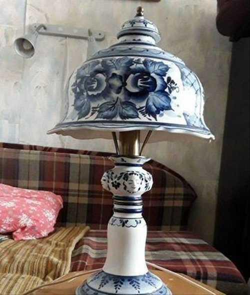 Лампа настольная Гжель
