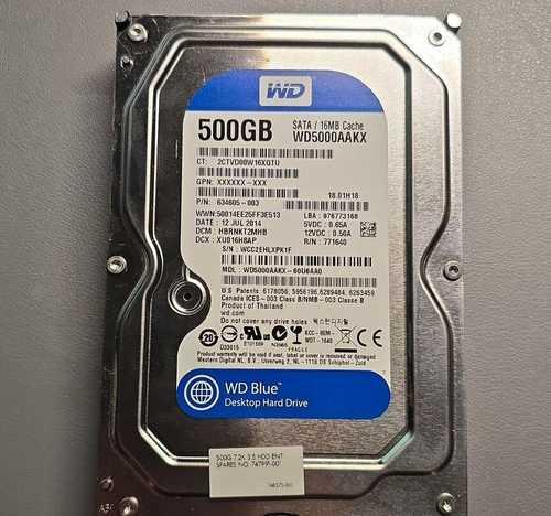 Wd blue 500gb HDD жёсткий диск