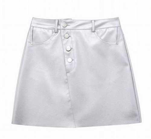 Юбка zara металлик