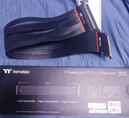 Райзер thermaltake PCI-E 4.0 х16 Black 600mm