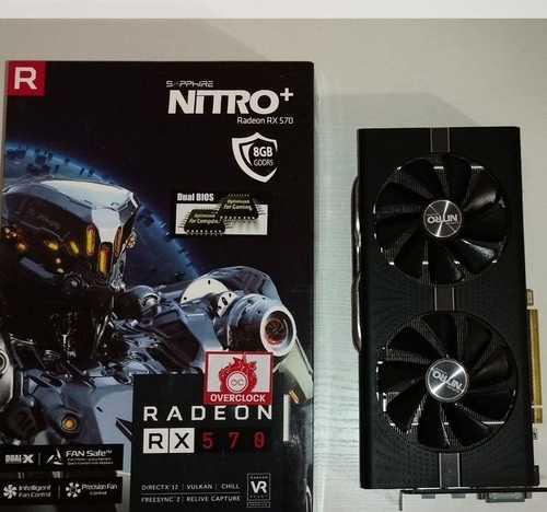 Видеокарта sapphire rx570 8gb nitro обслужена(зяб)