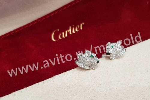 Золотые пусеты Cartier с бриллиантами