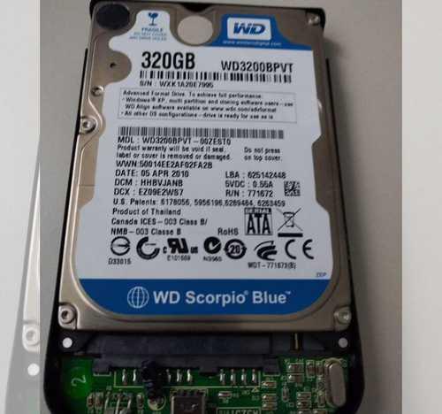 WD HDD 2.5 320gb   внешний бокс AGE star