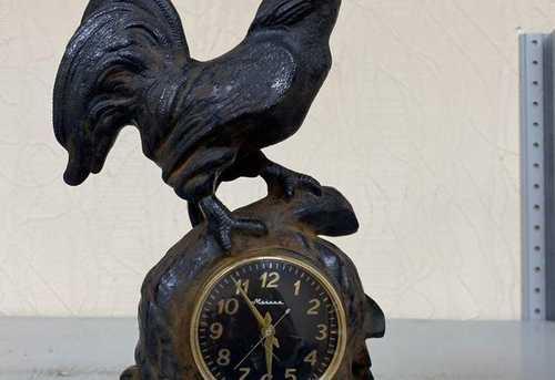 Часы каслинское литье петух касли куса статуэтка
