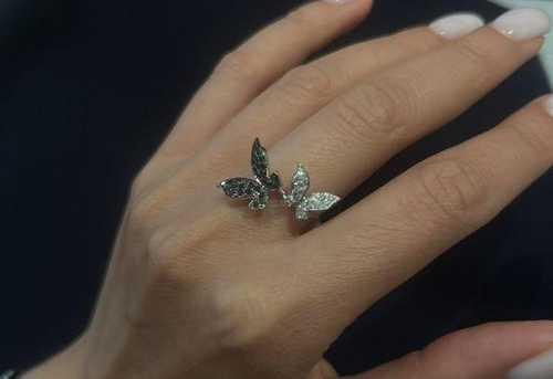 Золотое кольцо с бриллиантами "Бабочки"