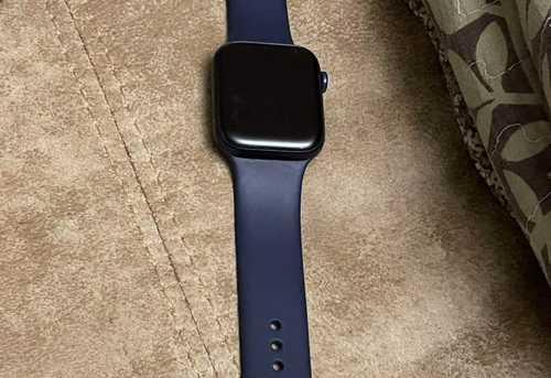 Часы apple watch 6 44 mm blue